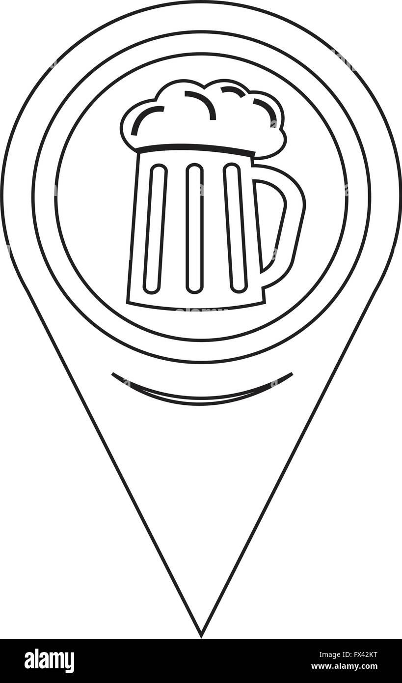 Map Pin Pointer Glass beer icon Stock Vector Image & Art - Alamy