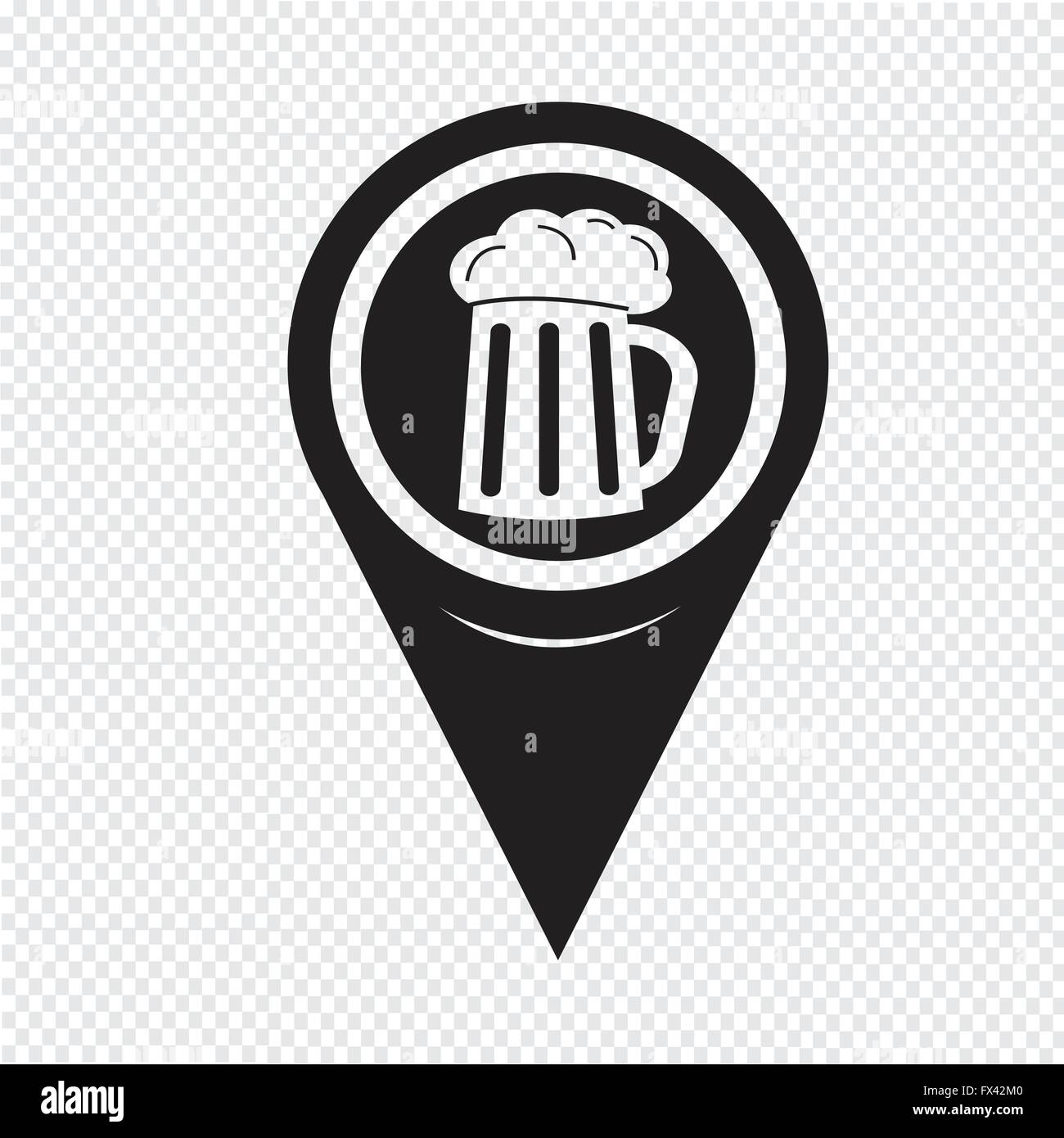 Map Pin Pointer Glass beer icon Stock Vector Image & Art - Alamy