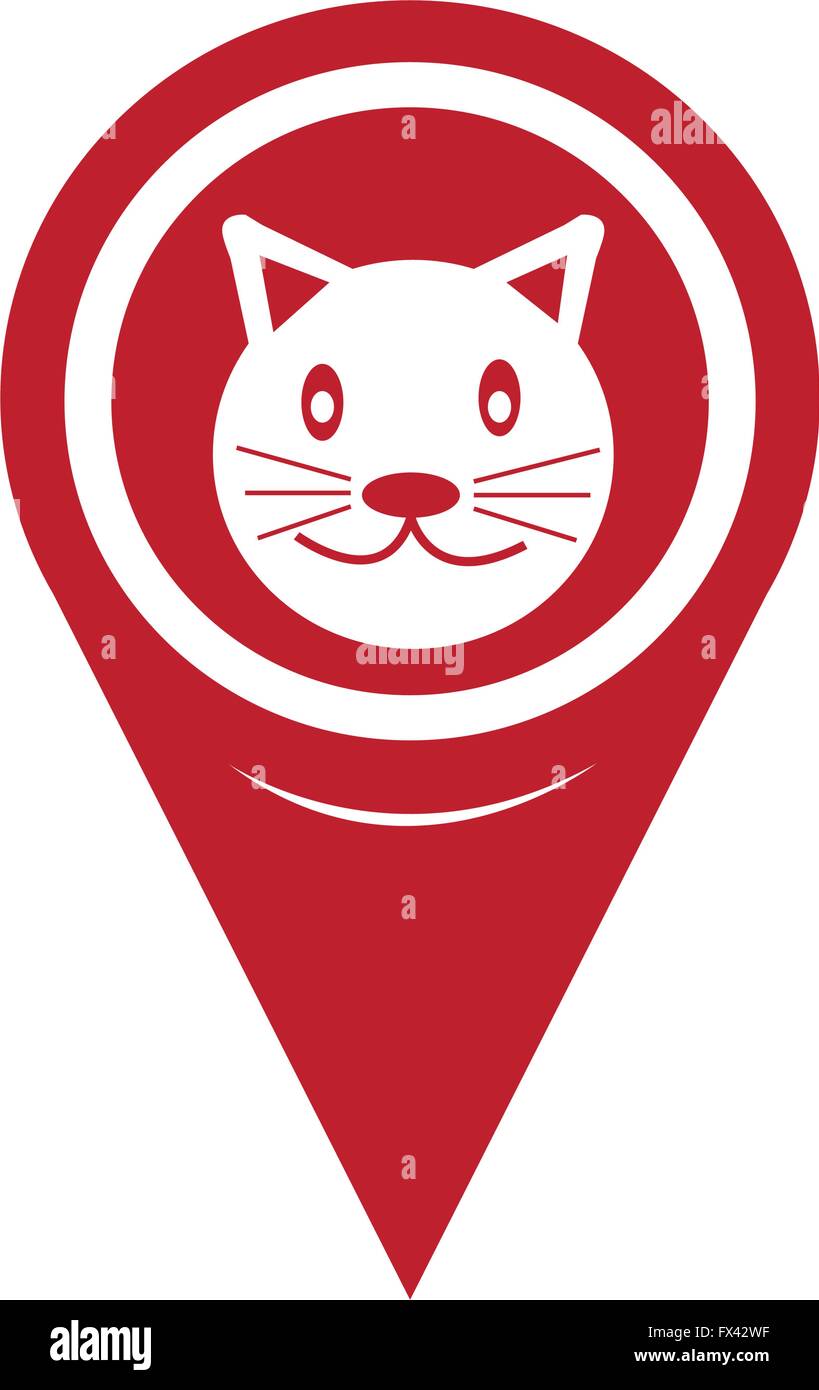 Map Pin Pointer Cat icon Stock Vector Image & Art - Alamy