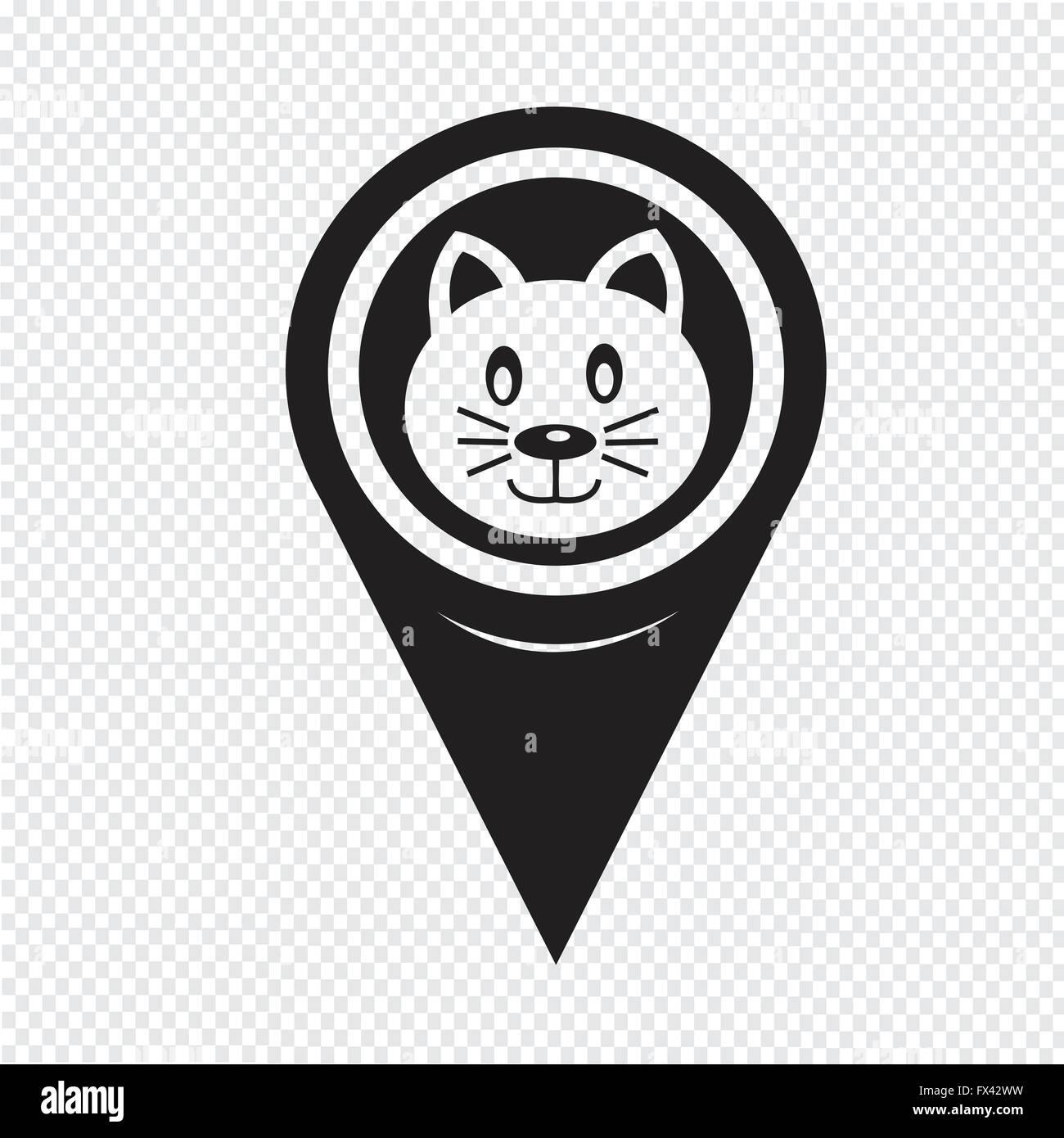 Map Pin Pointer Cat icon Stock Vector Image & Art - Alamy