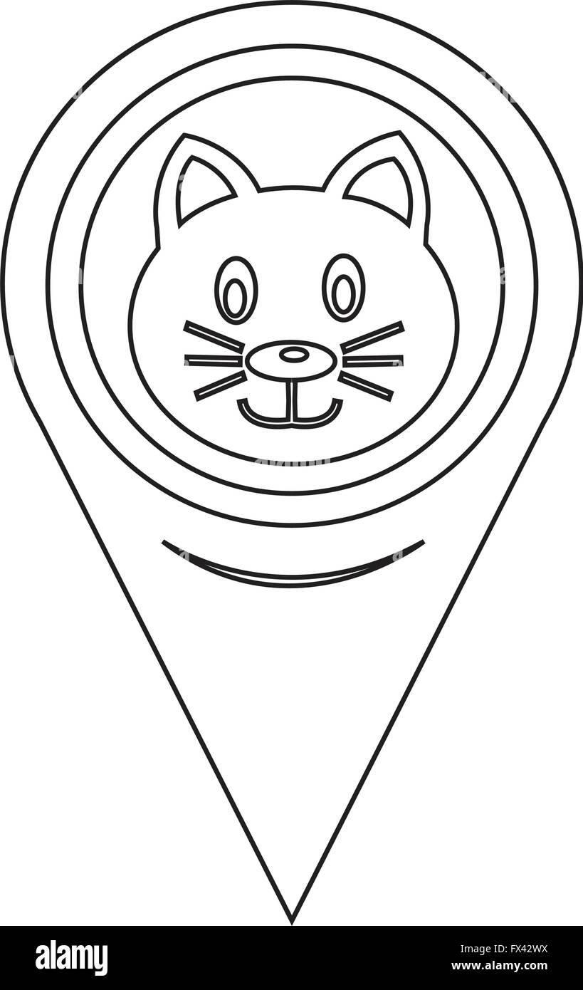 Map Pin Pointer Cat icon Stock Vector Image & Art - Alamy