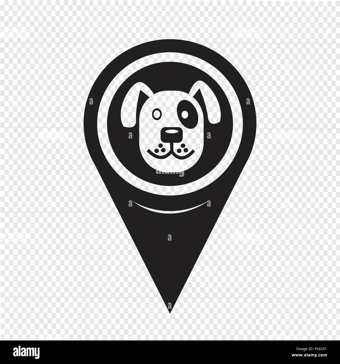 Map Pin Pointer Dog icon Stock Vector Image & Art - Alamy