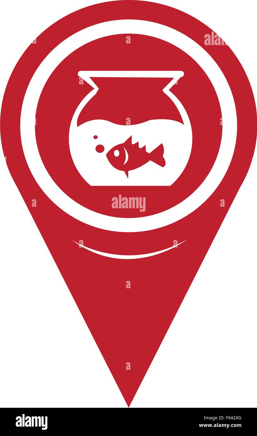 Map Pin Pointer Fish Bowl Icon Stock Vector Image & Art - Alamy