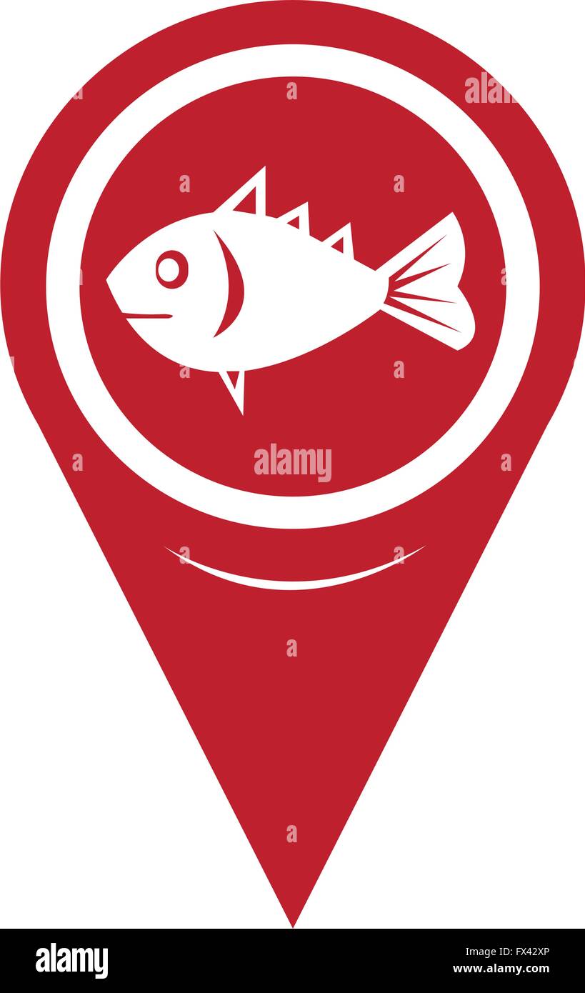 Map Pin Pointer Fish Icon Stock Vector Image & Art - Alamy