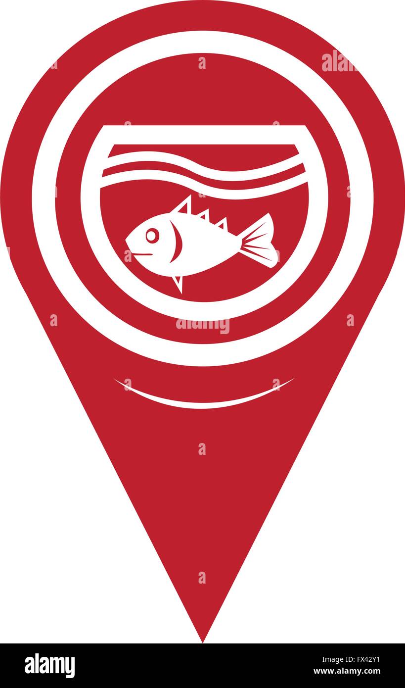 Map Pin Pointer Fish Bowl Icon Stock Vector Image & Art - Alamy