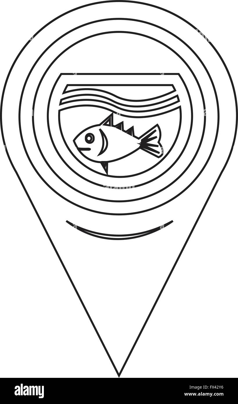 Map Pin Pointer Fish Bowl Icon Stock Vector Image & Art - Alamy