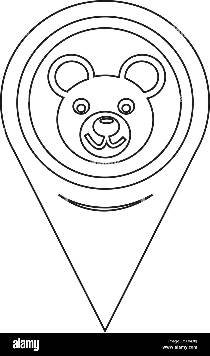 Map Pin Pointer Bear Icon Stock Vector Image & Art - Alamy