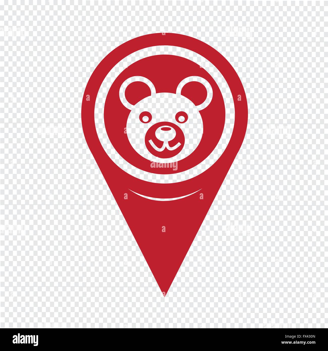 Map Pin Pointer Bear Icon Stock Vector Image & Art - Alamy
