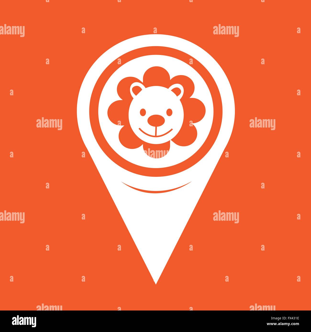 Map Pin Pointer Lion Icon Stock Vector Image & Art - Alamy