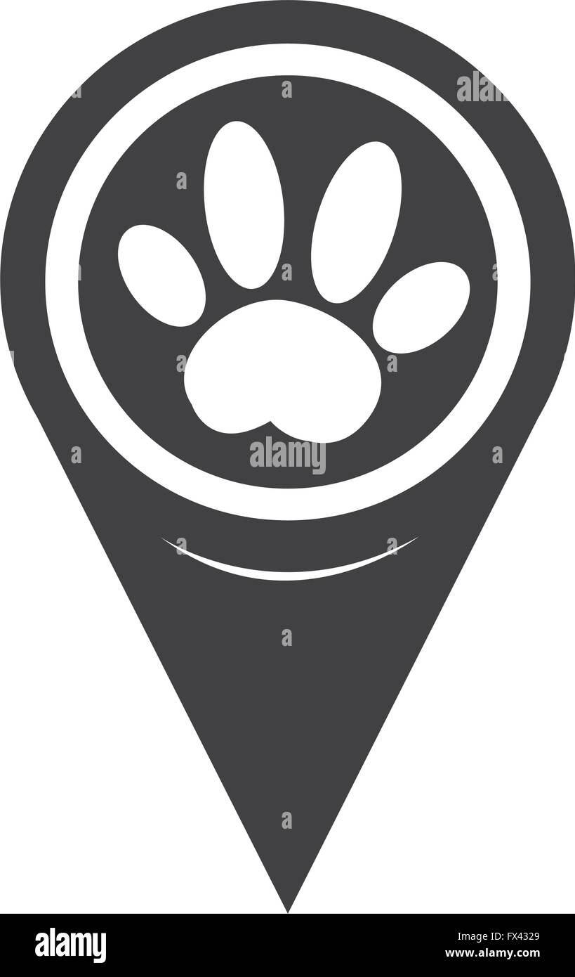 Map Pin Pointer Dog paw Icon Stock Vector Image & Art - Alamy