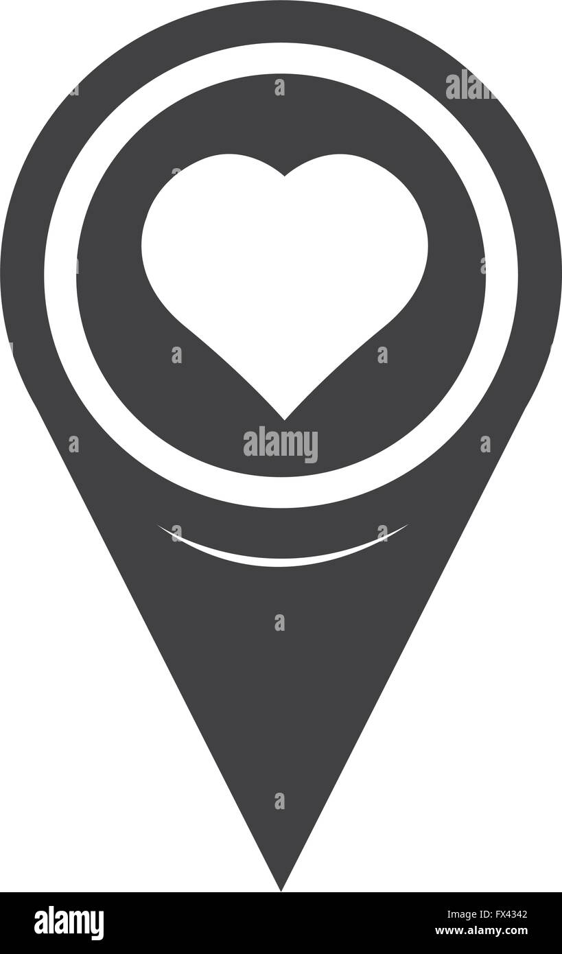 Map Pin Pointer Hear Icon Stock Vector Image & Art - Alamy