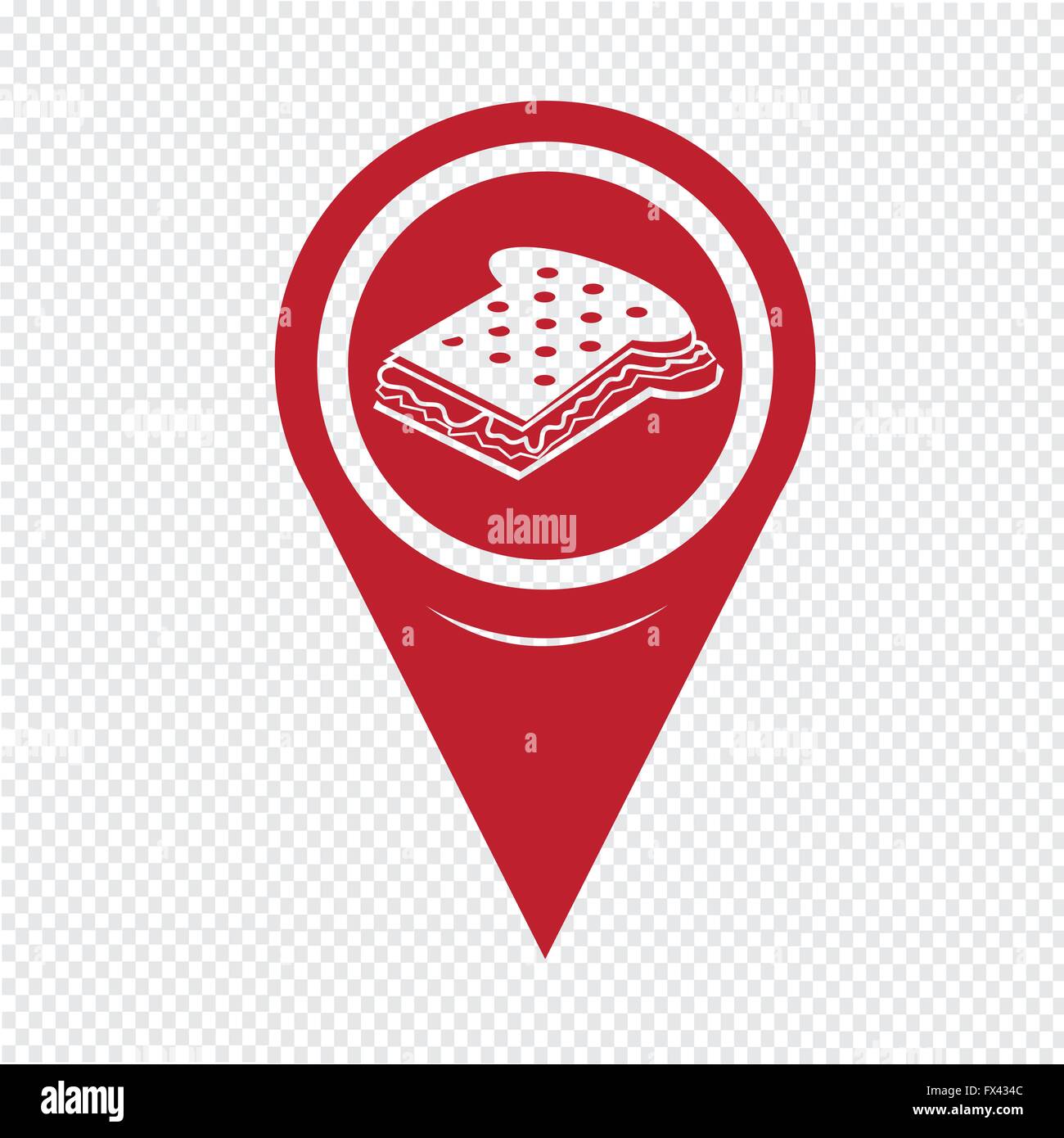 Map pointer burger icon hi-res stock photography and images - Alamy