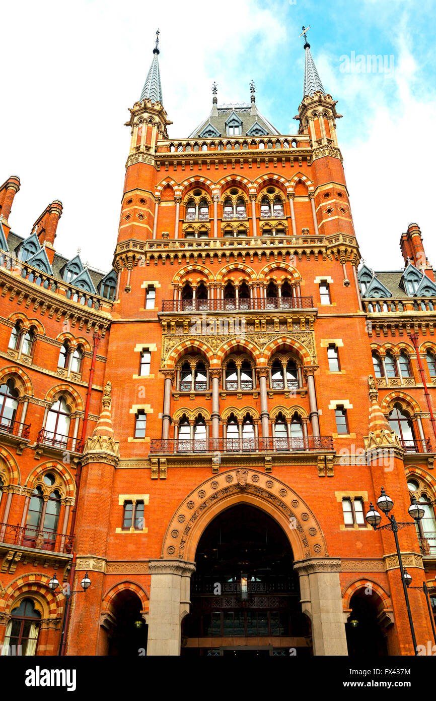 old architecture in london england windows and brick exterior wall ...