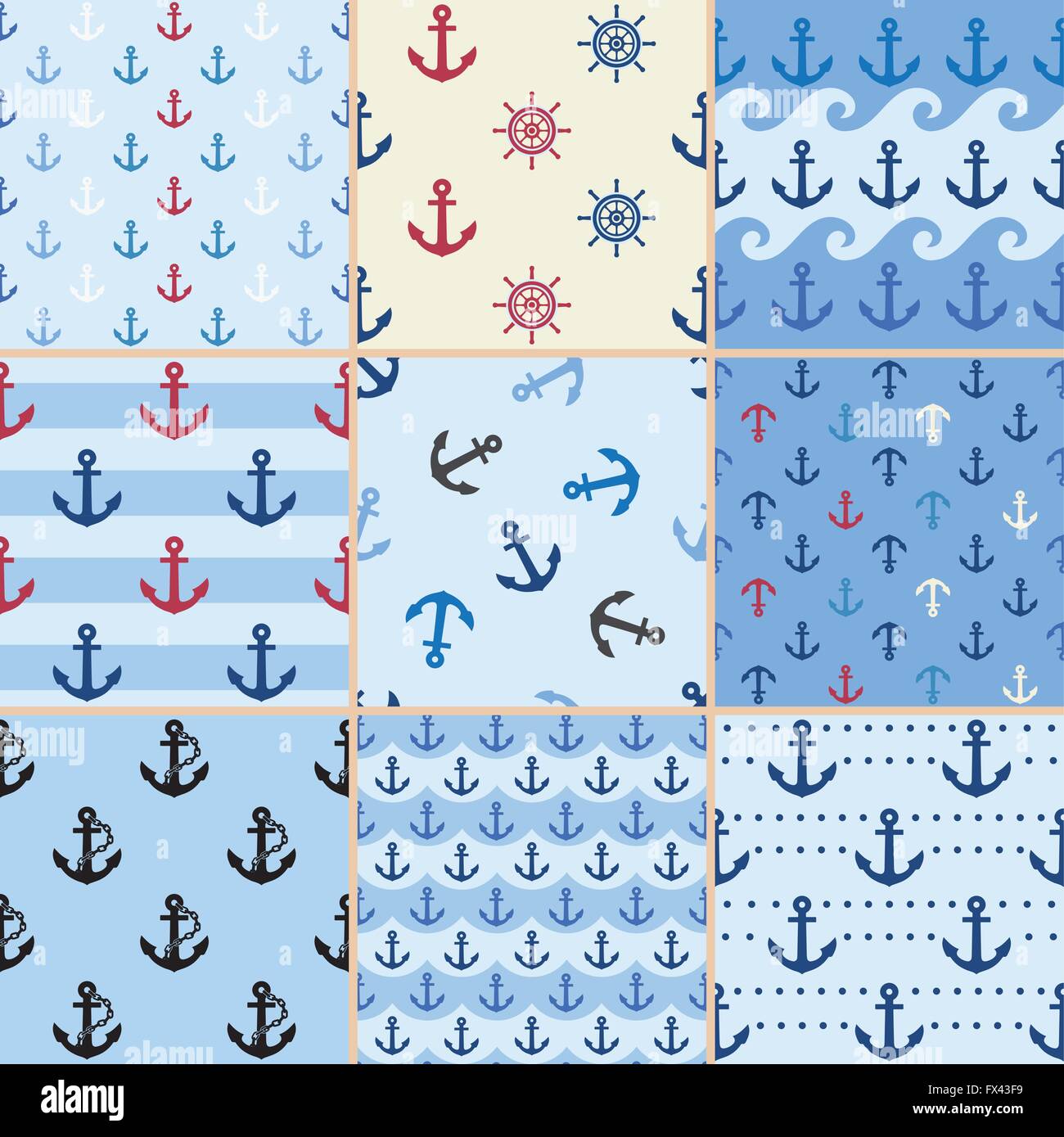sea anchor pattern Stock Vector Image & Art - Alamy