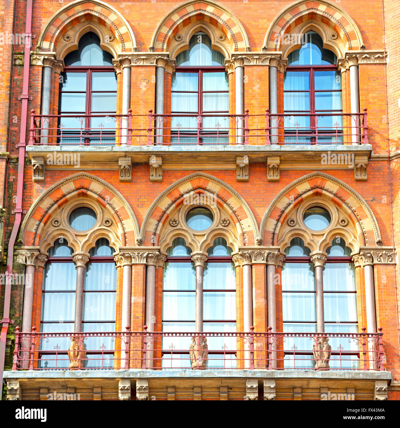 old architecture in london england windows and brick exterior wall ...