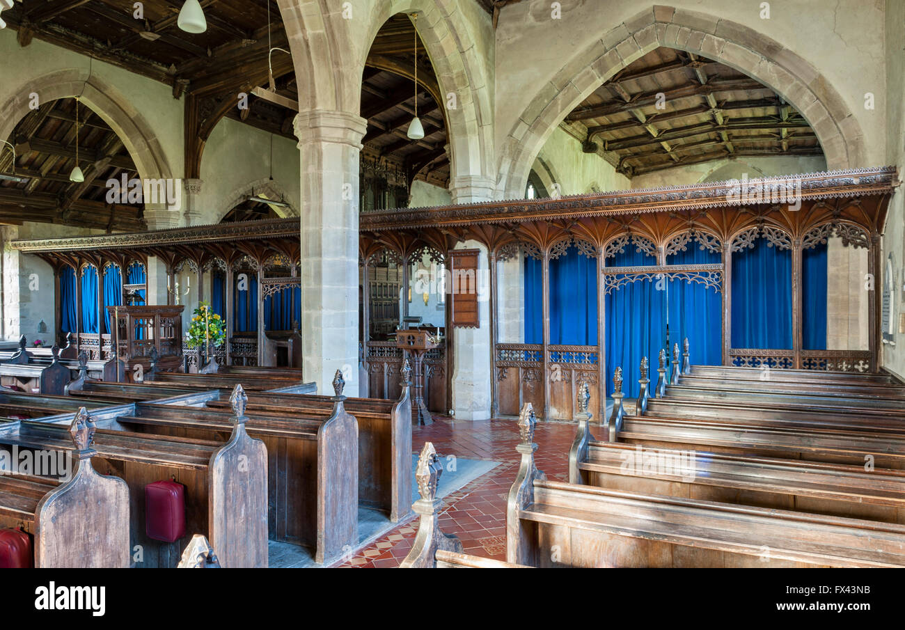 St Stephen's Church, Old Radnor, Powys, UK. The late fifteenth century ...