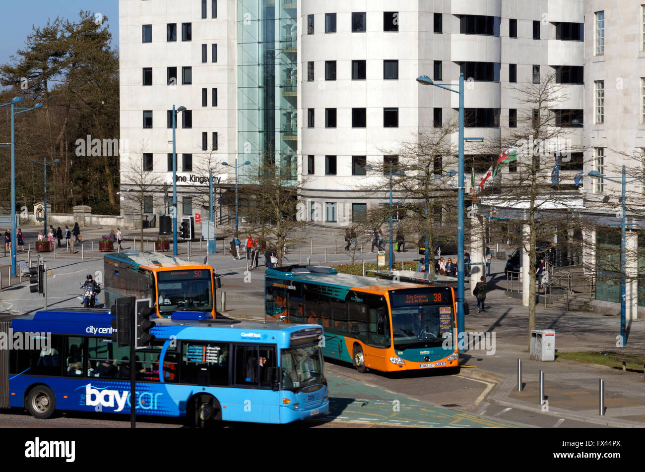 Bus lane in cardiff uk hi-res stock photography and images - Alamy