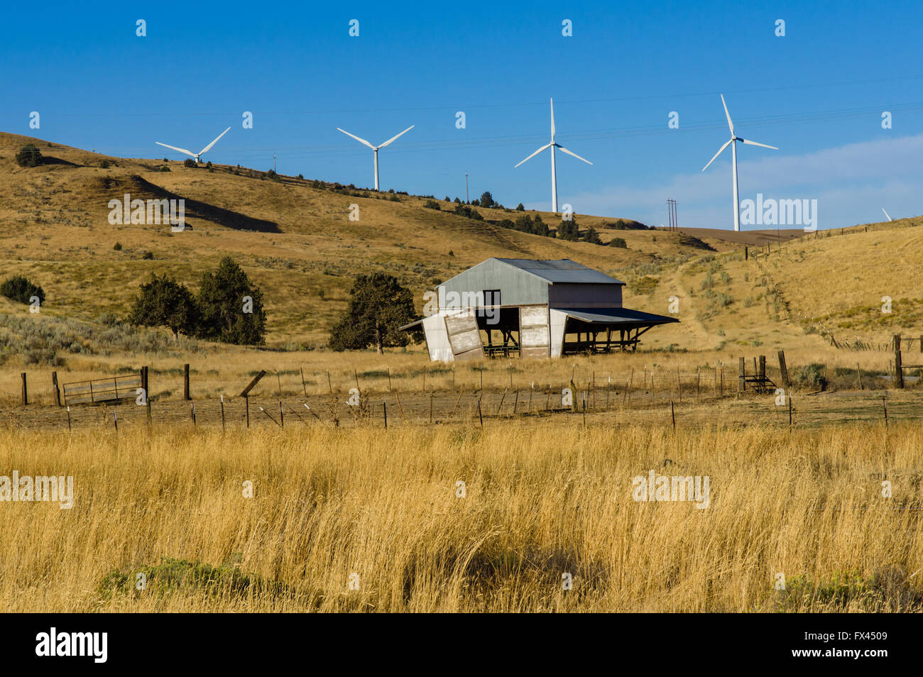 Wind turbines and vintage barns are now features of the eastern Oregon ...