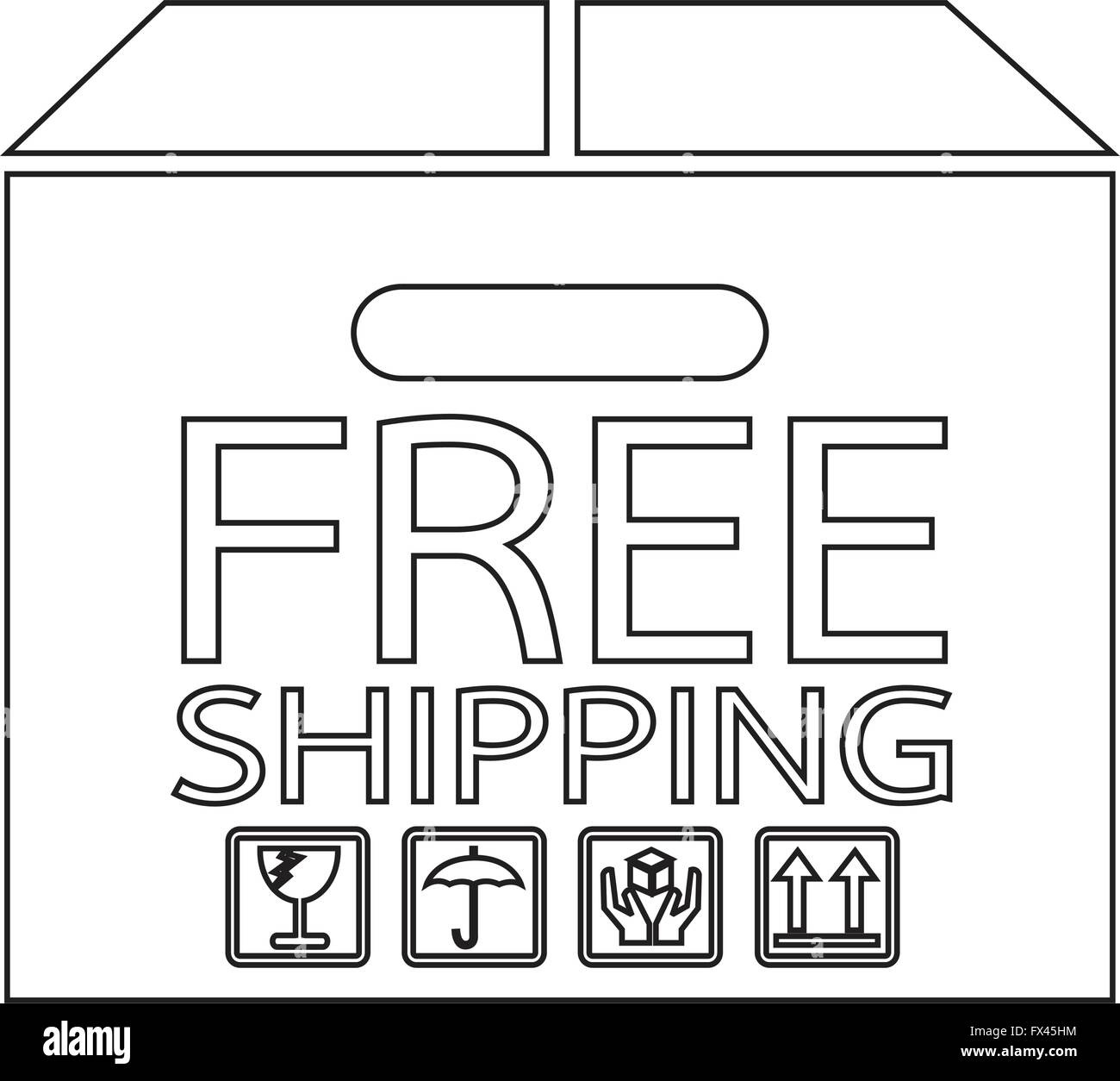 Free Shipping Box icon Illustration symbol design Stock Vector Image ...