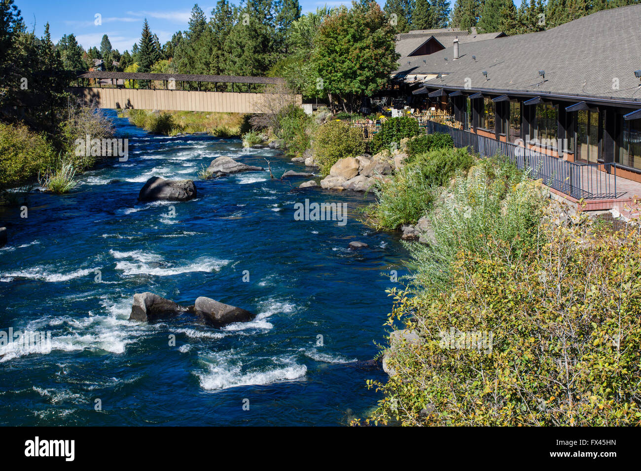 The Riverhouse Hotel on the Deshutes River in Bend Oregon Stock Photo ...