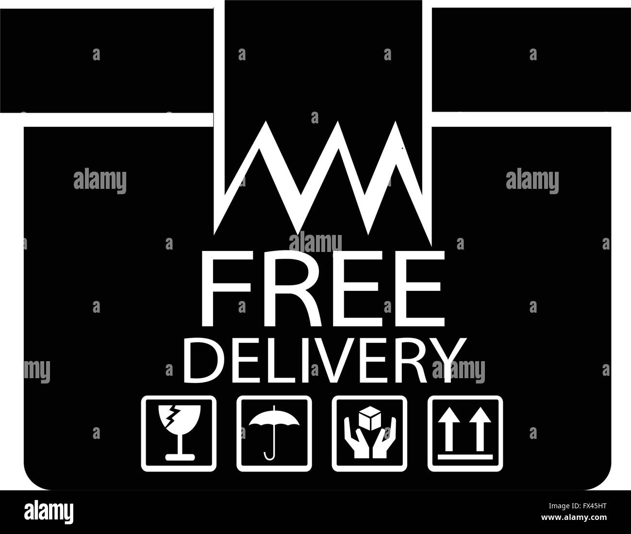 Free delivery Box icon Illustration symbol design Stock Vector Image ...