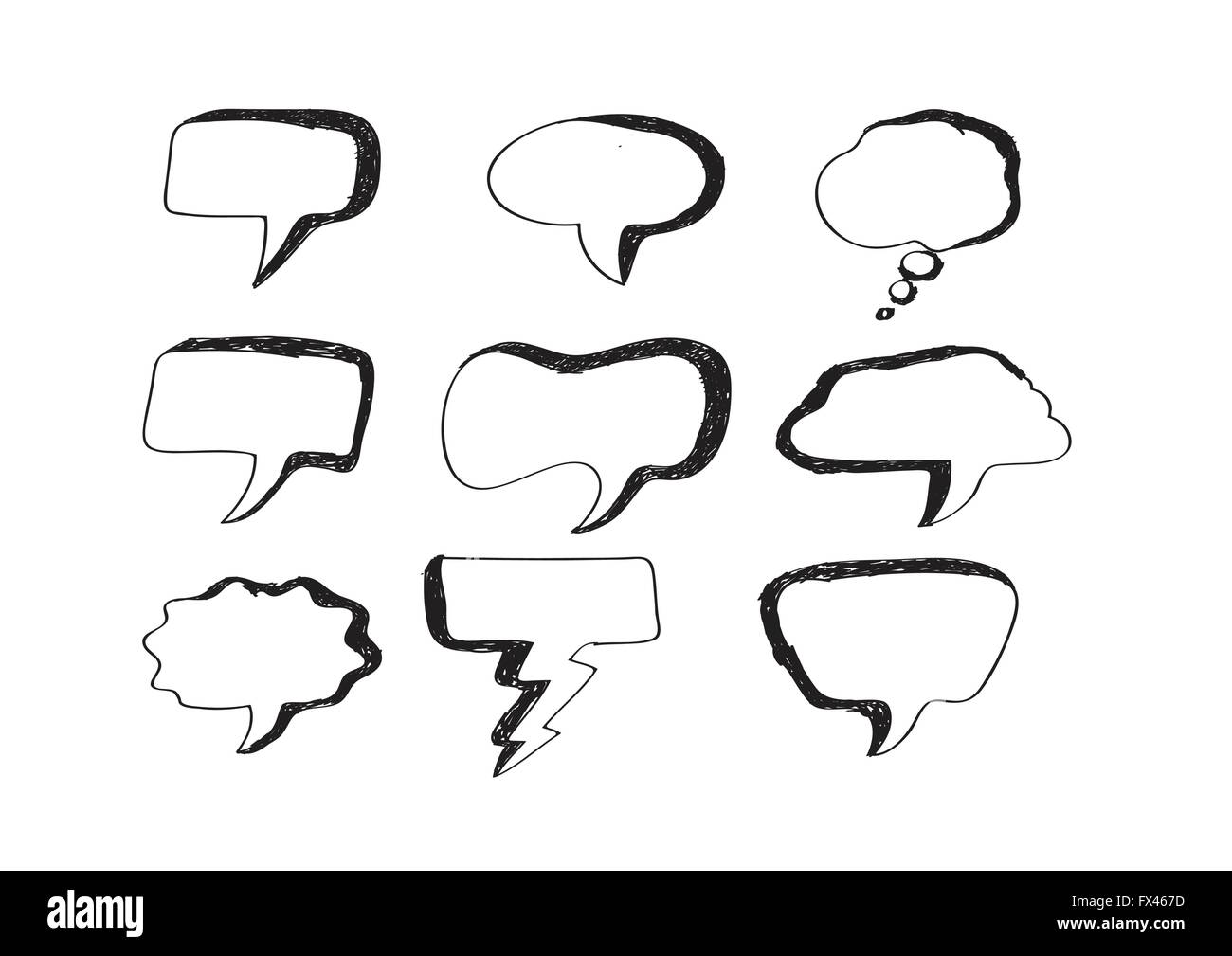 Speech Bubble Sketch hand drawn bubble speech Stock Vector Image & Art ...
