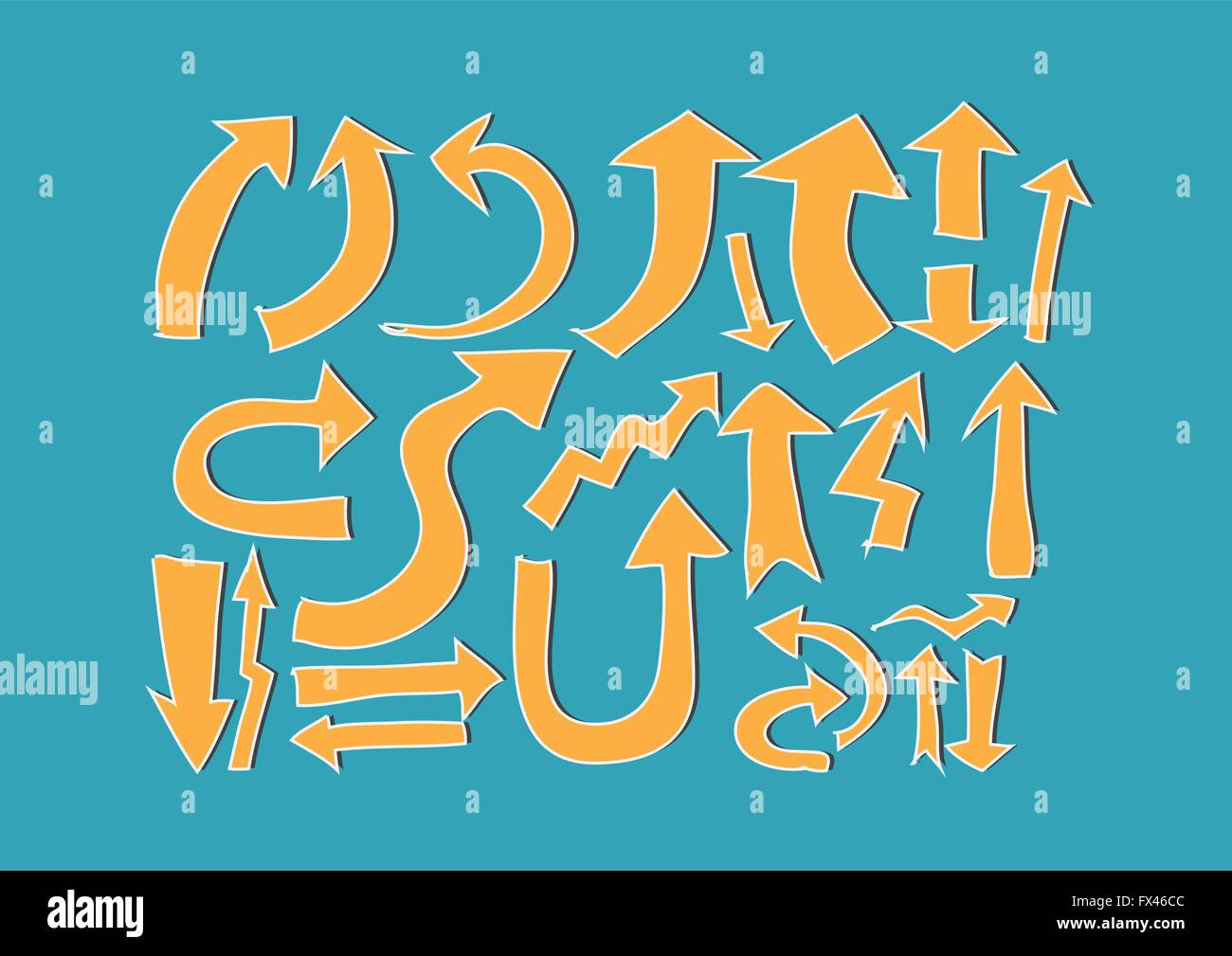 Hand drawn sketch arrow collection for your design Stock Vector Image ...