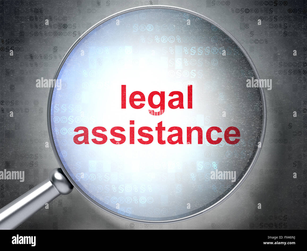 Law concept: Legal Assistance with optical glass Stock Photo - Alamy
