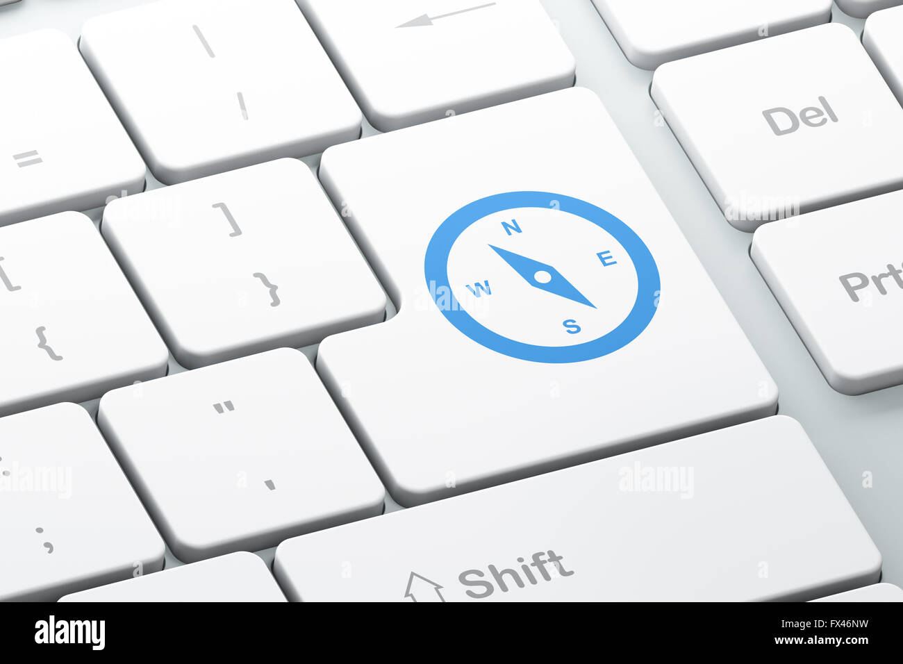 Travel concept: Compass on computer keyboard background Stock Photo - Alamy