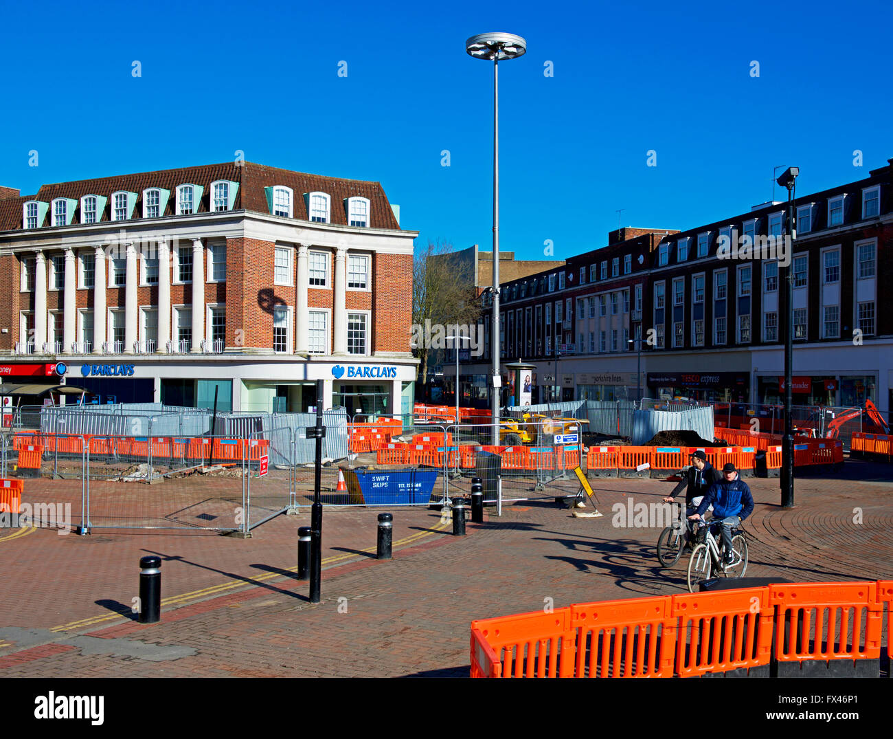 Major repaving work in progress, in the centre of Hull, East Riding of ...