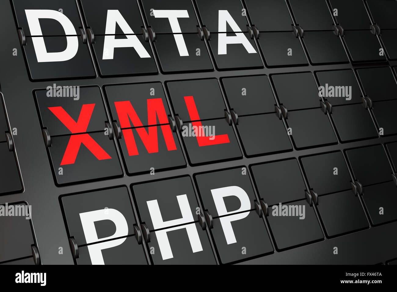 Software concept: Xml on airport board background Stock Photo - Alamy