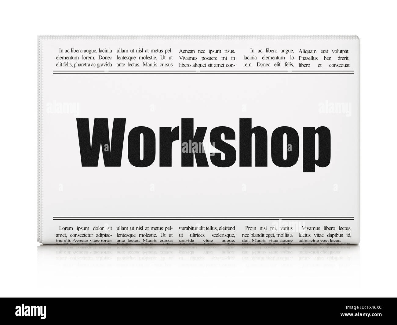 Education concept: newspaper headline Workshop Stock Photo - Alamy