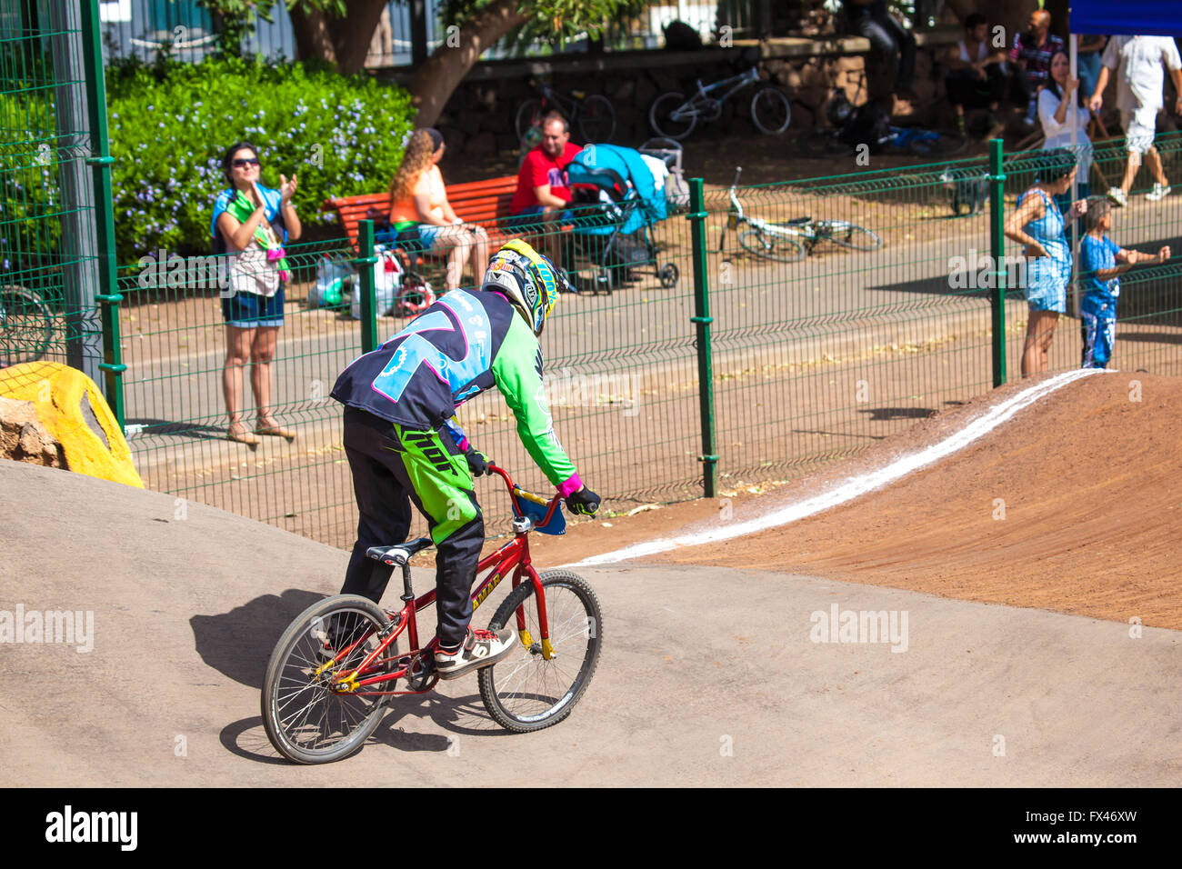 bmx riders in a competition Stock Photo - Alamy