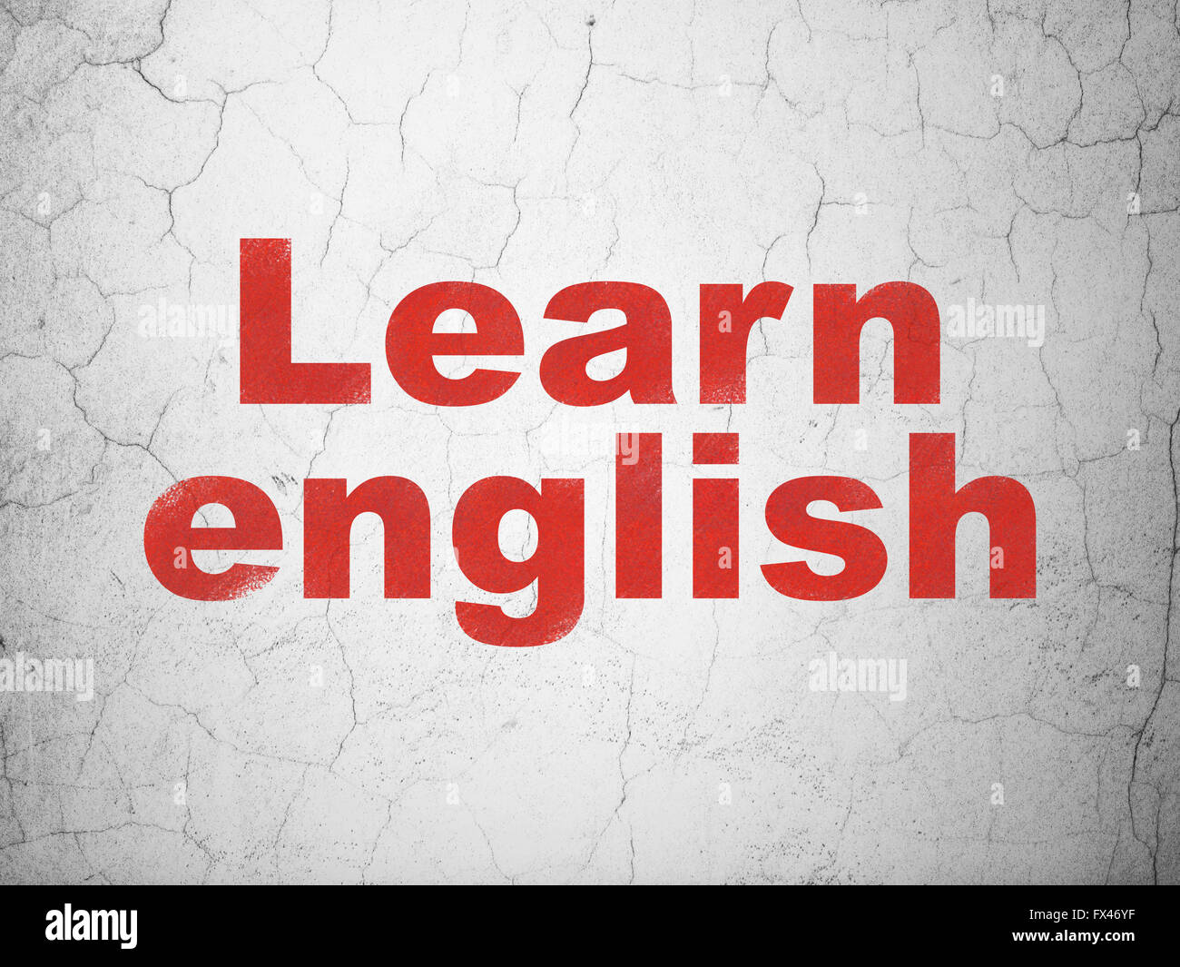 Studying concept: Learn English on wall background Stock Photo - Alamy