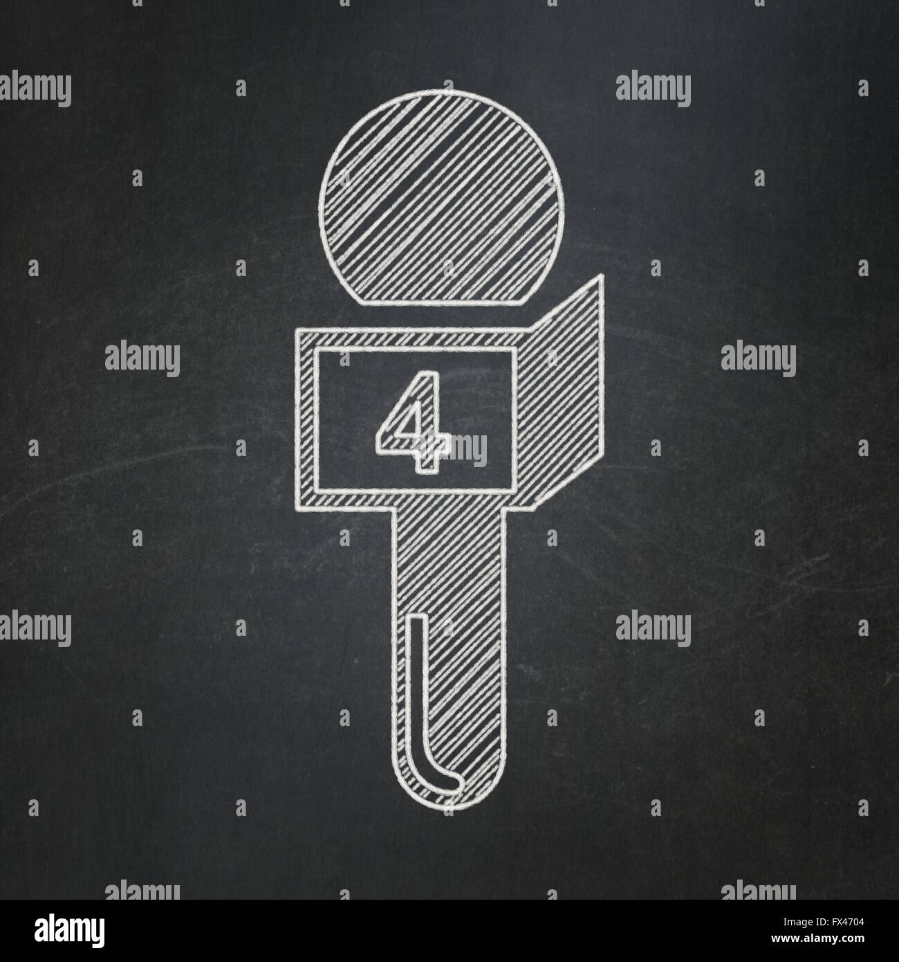 News concept: Microphone on chalkboard background Stock Photo - Alamy