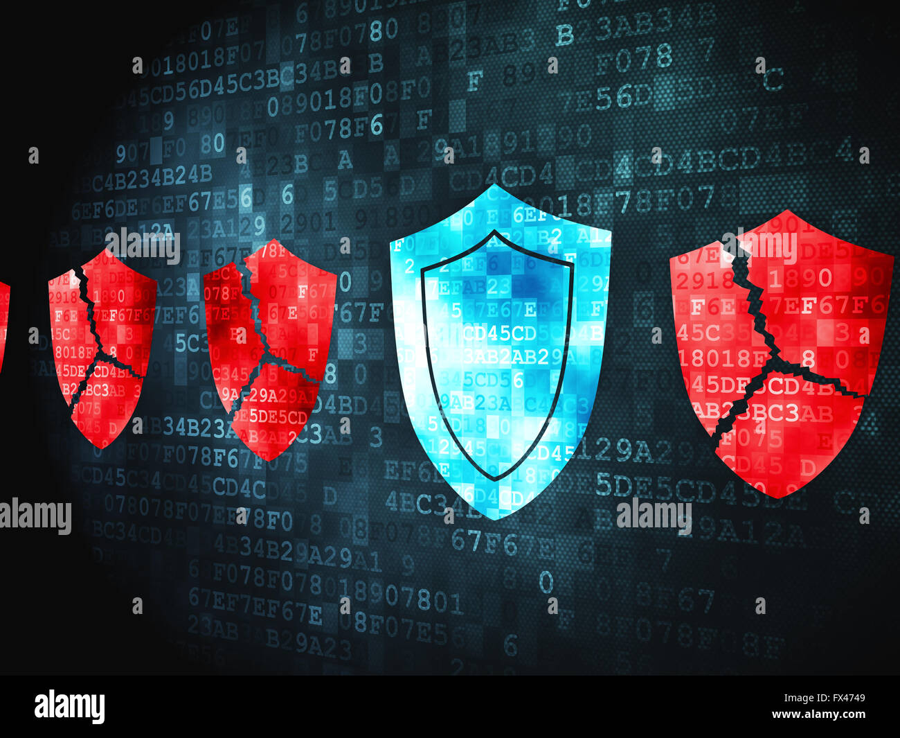 Protection concept: Shield on digital background Stock Photo - Alamy
