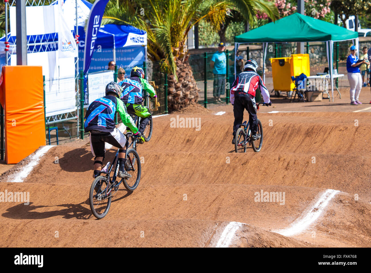 bmx riders in a competition Stock Photo - Alamy