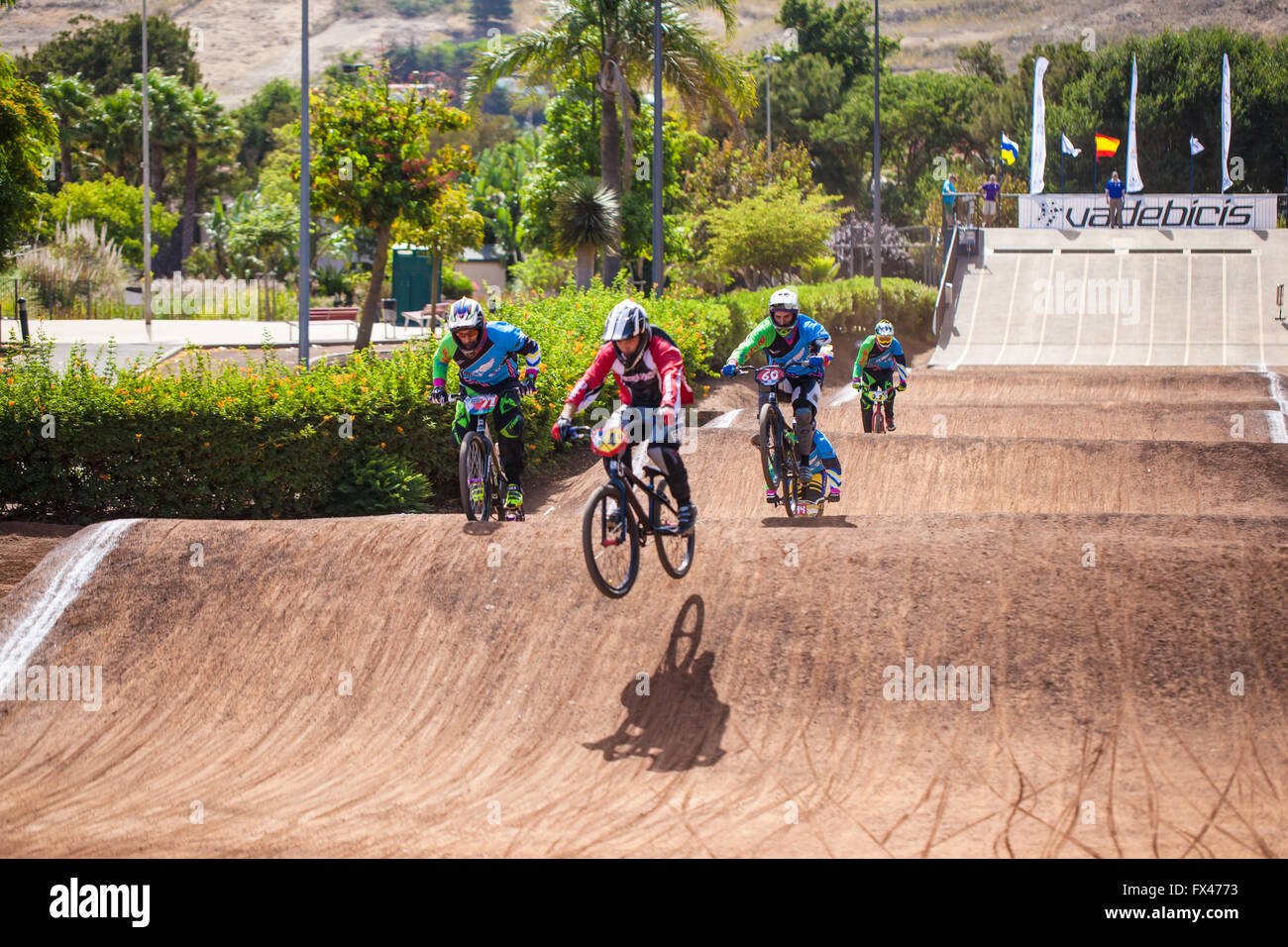 bmx riders in a competition Stock Photo - Alamy