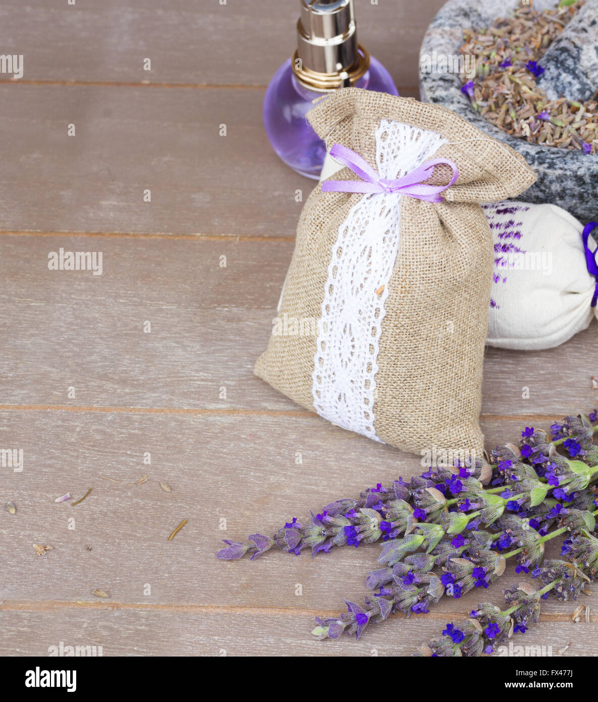 Lavender flowers spa Stock Photo - Alamy