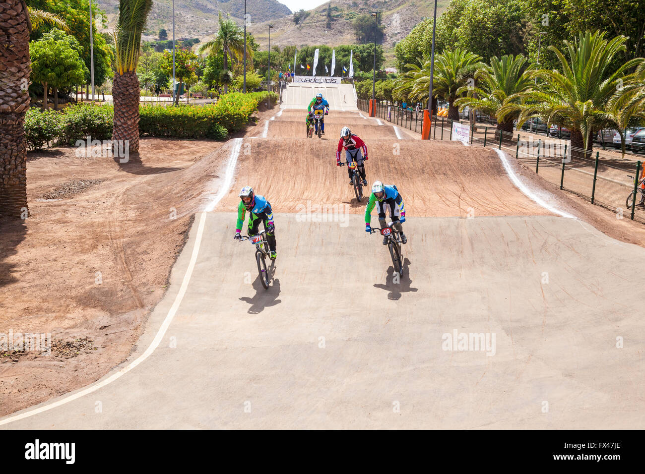 bmx riders in a competition Stock Photo - Alamy