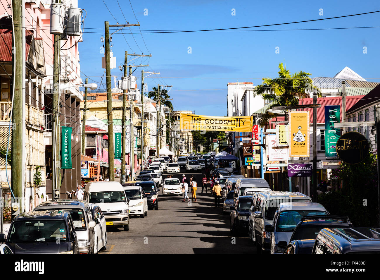 Redcliffe Street, St. John's, Antigua Stock Photo - Alamy