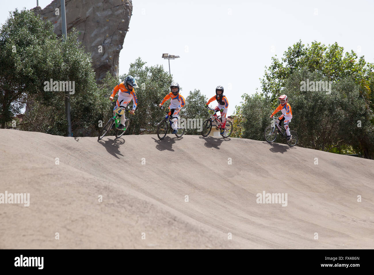 bmx riders in a competition Stock Photo - Alamy