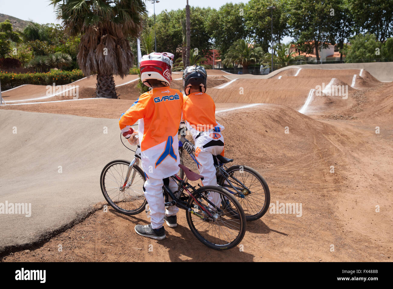 bmx riders in a competition Stock Photo - Alamy