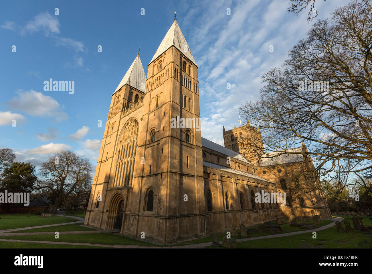 Southwell Minster at sunset, Nottinghamshire, England, UK Stock Photo ...