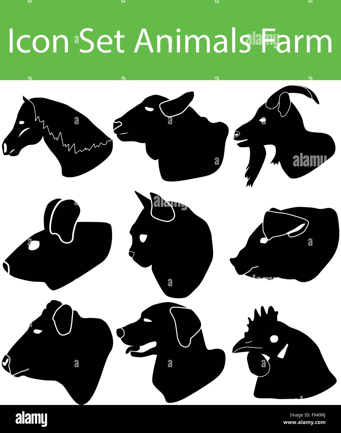 Icon Set Animals Farm Icons Stock Photos & Icon Set Animals Farm Icons ...
