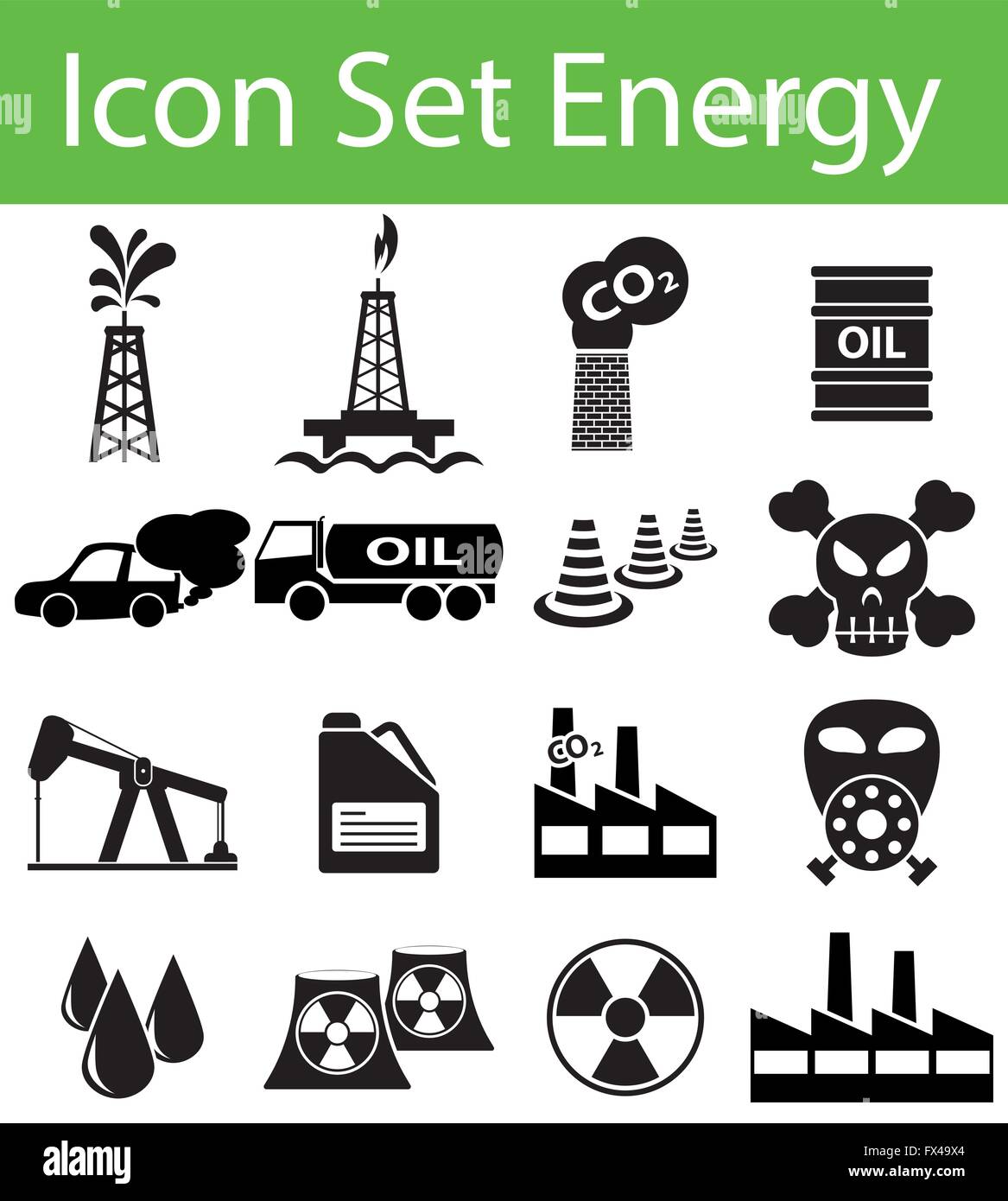 Icon Set Energy I with 16 icons for the creative use in graphic design ...
