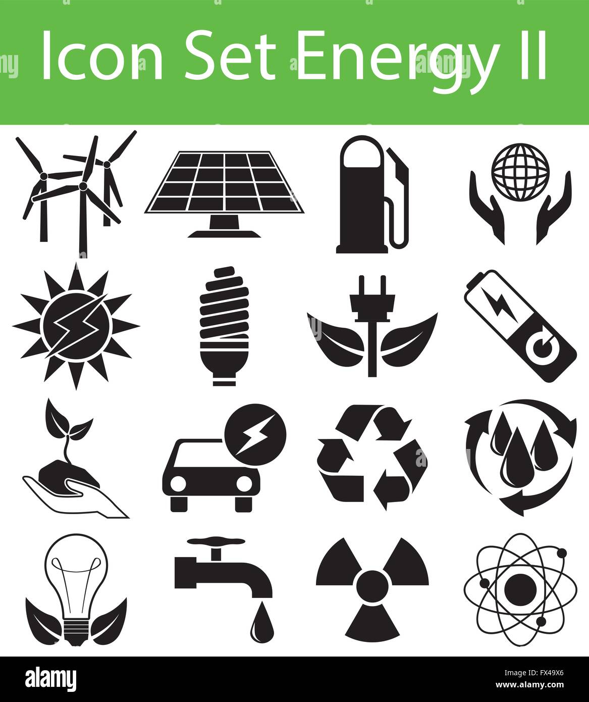 Icon Set Energy II with 16 icons for the creative use in graphic design ...