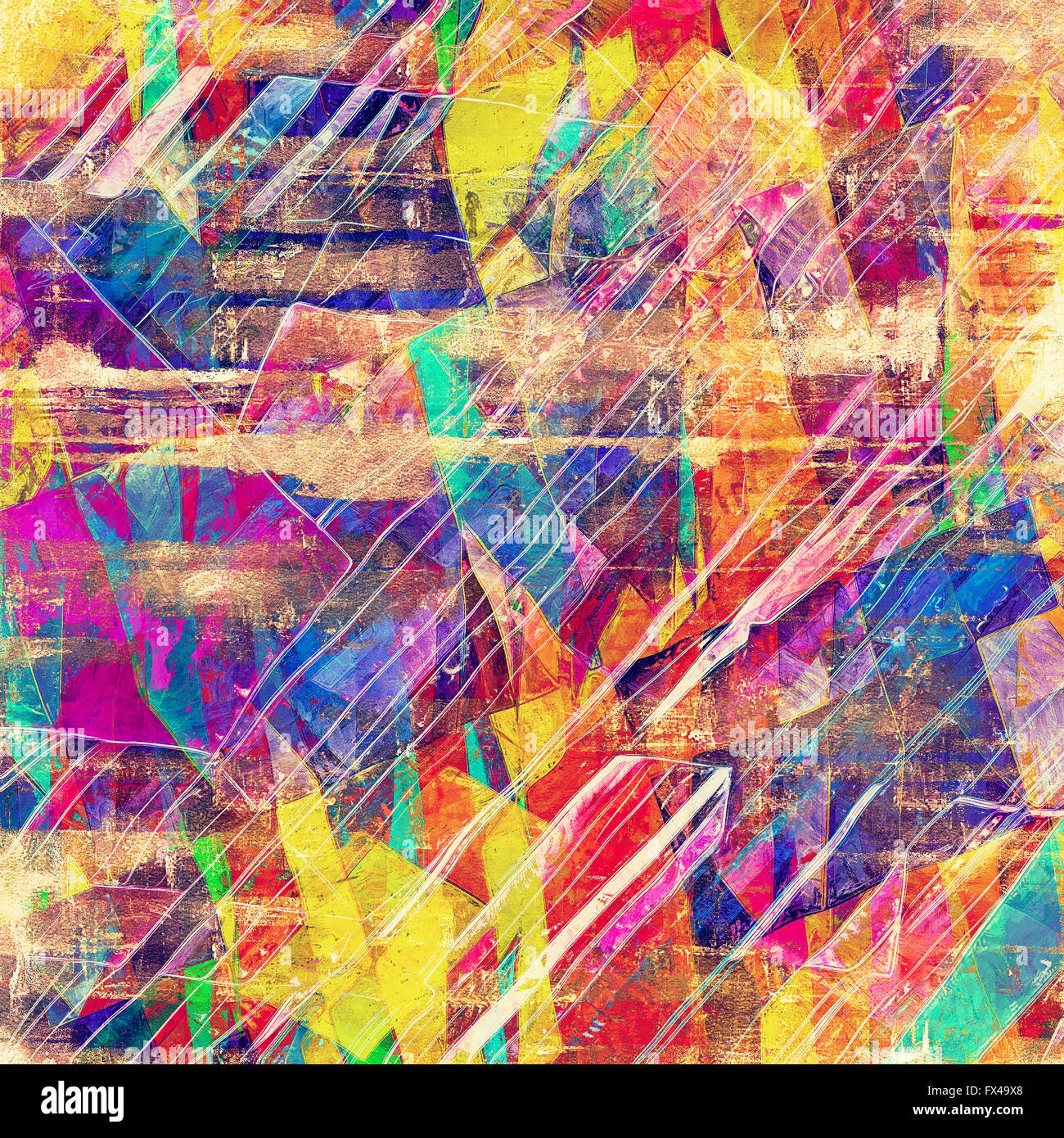 Retro background with old grunge texture. With different color patterns ...