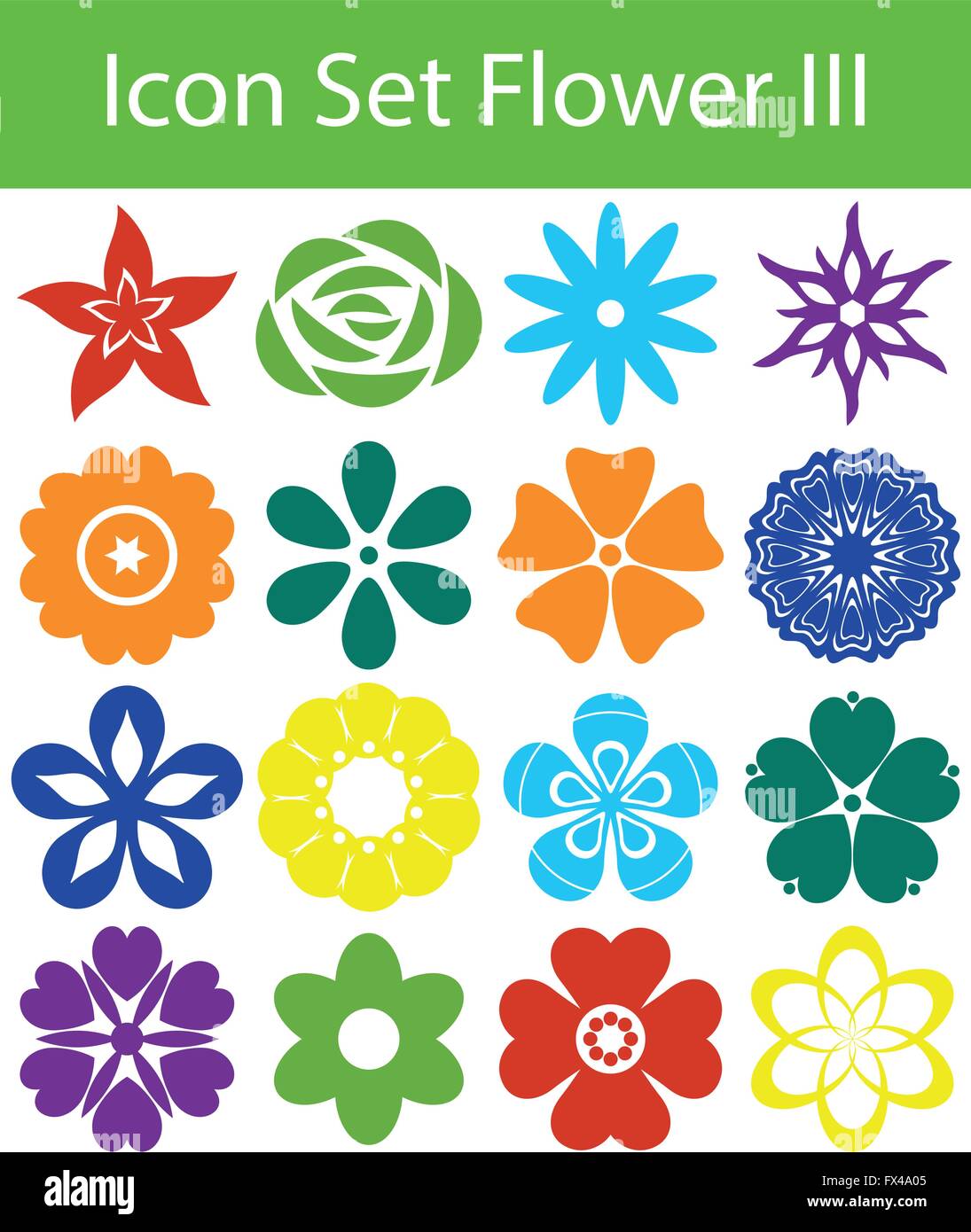 Icon Set Flowers III with 16 icons for different purchase Stock Vector ...