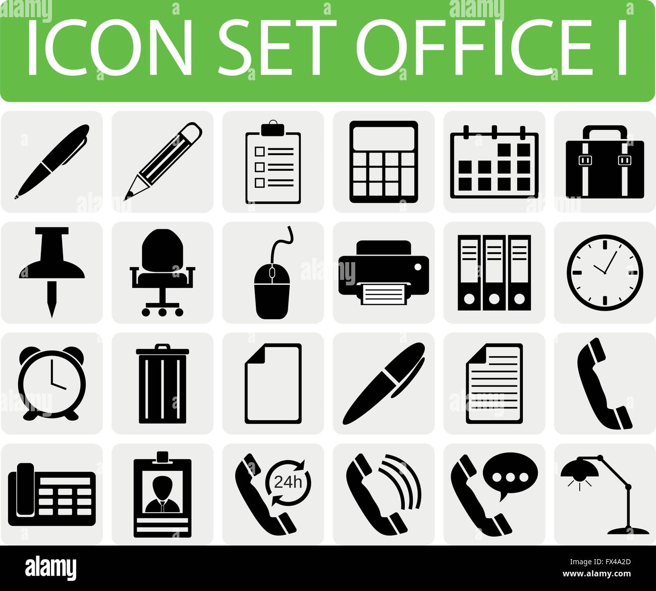 Office office supplies Stock Vector Images - Alamy